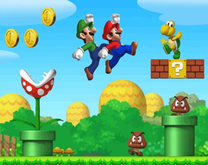 Obraz MALOWANIE PO NUMERACH Super Mario Gra wideo 7143