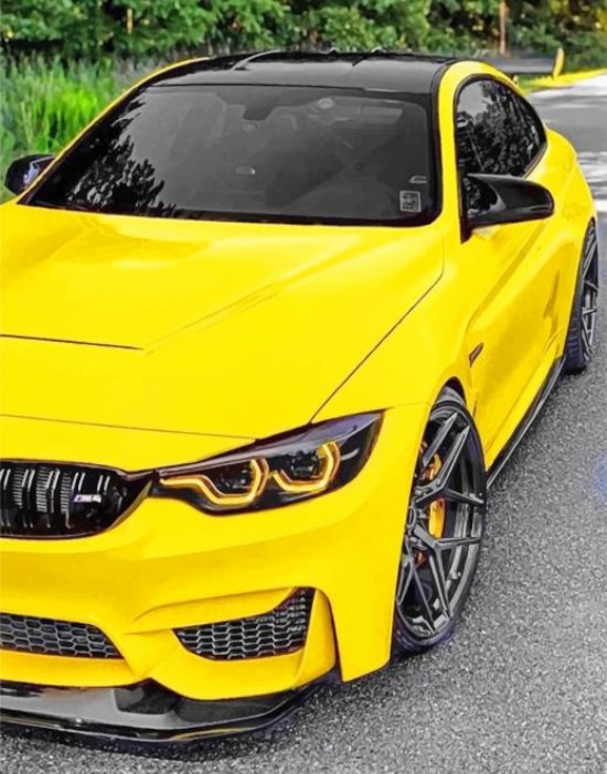 Obraz MALOWANIE PO NUMERACH Żółte BMW M4