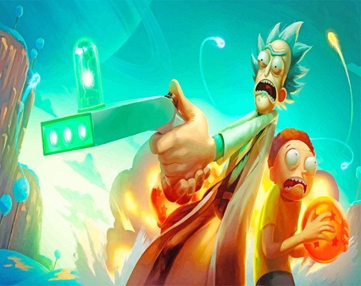 Obraz MALOWANIE PO NUMERACH Rick Morty Anime